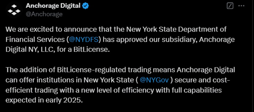 Anchorage Digital Secures License to Expand Crypto Services in New York ...
