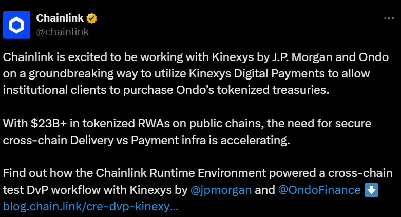 Chainlink & JPMorgan Complete Historic Tokenized Treasury Deal - Crypto Economy